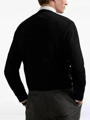 Polo Ralph Lauren V-neck Wool Sweater With Embroidered Pony