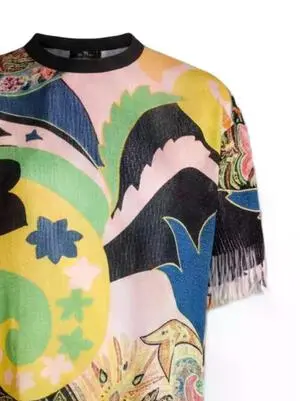 Etro Paisley-print Frayed Sweater