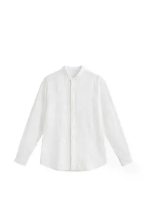 Seventy Band-collar Linen Shirt - White