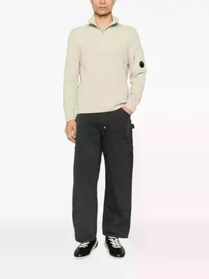 C.P. COMPANY Lens Detail Ribbed Knit Sweater