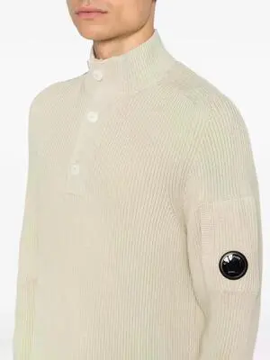 C.P. COMPANY Lens Detail Ribbed Knit Sweater