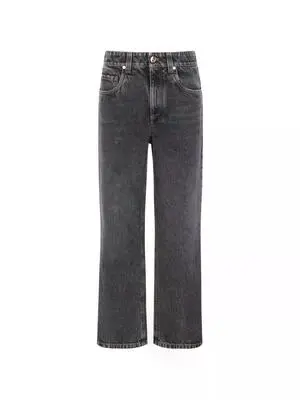 Brunello Cucinelli Monili-trimmed Straight-leg Jeans - Grey