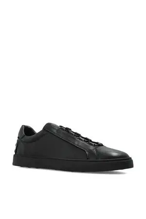 TOD'S Printed-logo Leather Sneakers - Black