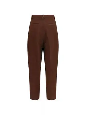 Fabiana Filippi Pleated Tapered Trousers - Brown