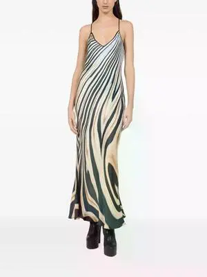 Roberto Cavalli Zebra Print Maxi Dress