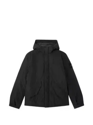 Stone Island Logo-patch Hooded Jacket - Black