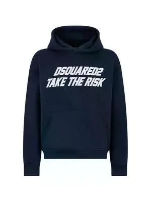 Dsquared2 Slogan-print Relaxed-fit Hoodie - Blue