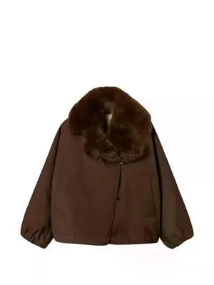 TWINSET Faux-fur Collar Button-up Jacket - Brown