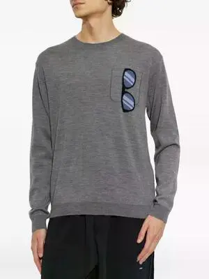Moschino Intarsia Sunglasses Chest Pocket Sweater