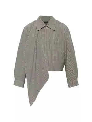 Rag & Bone Scarf-detail Checked Wool Jacket - Grey