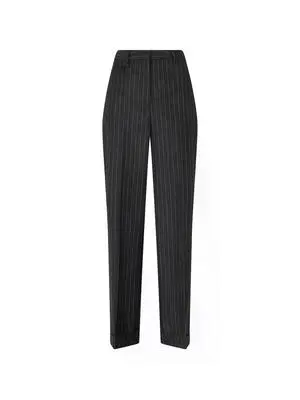 SEMICOUTURE Lola Pinstripe Turn-up Trousers