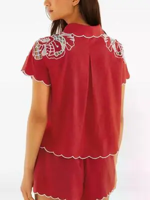 Farm Rio Embroidered Shorts With Drawstring