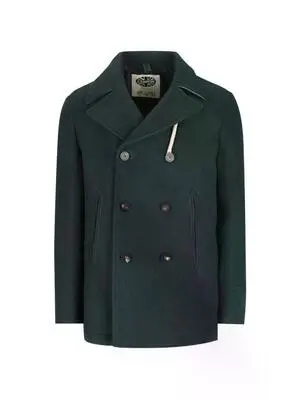 CAMPLIN Notch-lapel Double-breasted Peacoat - Green