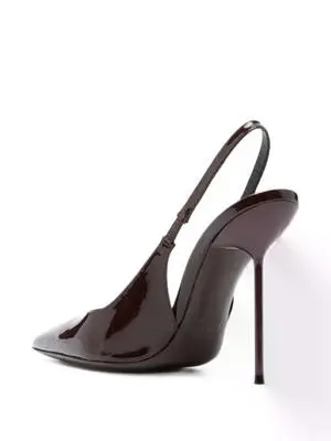 Paris Texas Lidia Patent Slingback Pumps - Brown