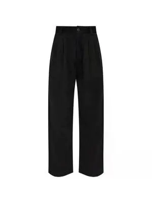 AGOLDE Pleated Straight-leg Trousers - Black