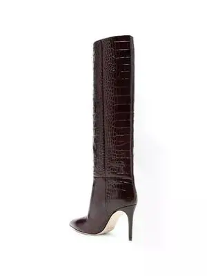 Paris Texas Croc-effect Knee-high Boots