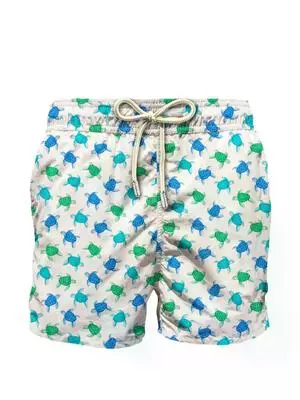 MC2 SAINT BARTH Turtle-pattern Swim Shorts - Neutrals