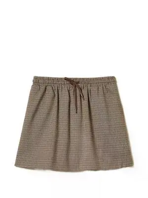 TWINSET Check Drawstring Mini Skirt - Brown