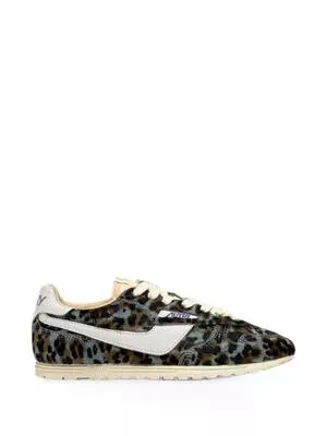 AUTRY Windspin Low Leopard-print Pony-hair Sneakers - Grey