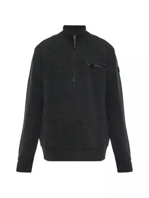Moncler Half-zip Chest-pocket Sweater - Grey