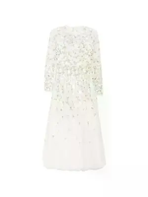 NEEDLE & THREAD Trailing-roses Ankle Gown - Neutrals