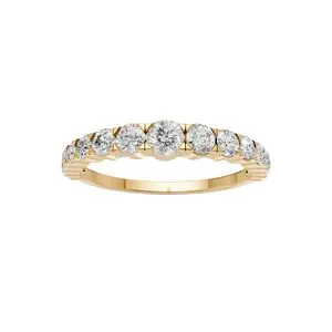 AYA FINE JEWELRY 14k Gold 0.75 Ctw Round Lab-grown Diamond Graduated Half Eternity Ring - Yellow