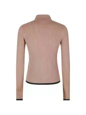 ROBERTO COLLINA Ribbed-knit Polo Cardigan
