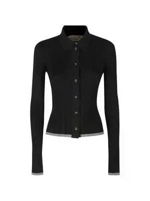 ROBERTO COLLINA Ribbed-knit Button-up Cardigan - Black