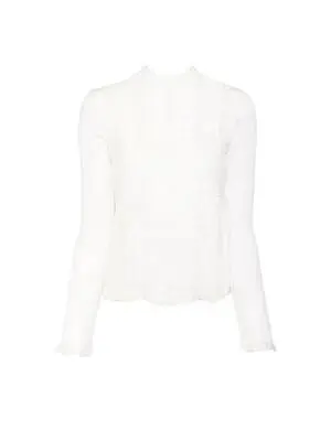 Bally Button-back Ruffled Shirt - Neutrals
