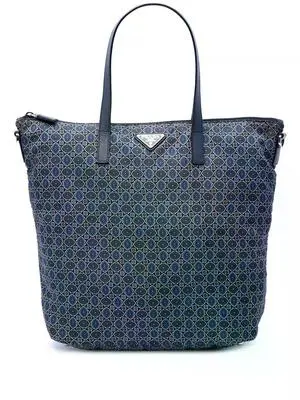 Prada 2013-2026 Tessuto Floral Stampato Satchel - Blue