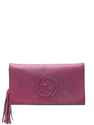 Gucci Leather Soho Disco Clutch Bag - Pink