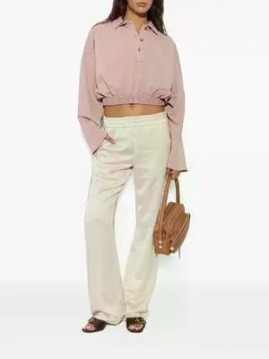 Palm Angels Cropped Long Sleeve Polo Shirt