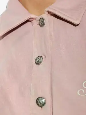 Palm Angels Cropped Long Sleeve Polo Shirt