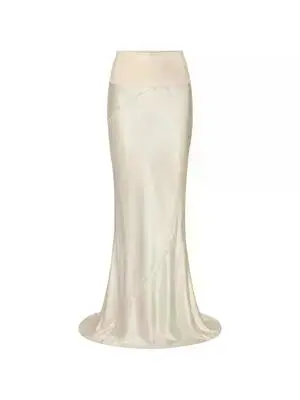 Rick Owens Satin Slim Maxi Skirt - Neutrals