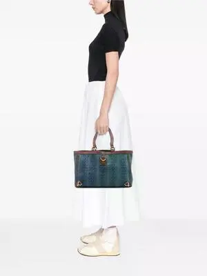 Gucci 2000-2015 Denim Interlocking G Abbey D Ring Tote Bag