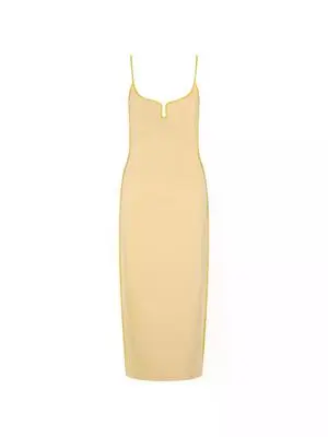 Paris Georgia Marlo Contrast-trim Midi Dress - Yellow