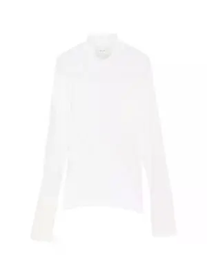 ALYSI High-neck Button-cuff Sweater - White