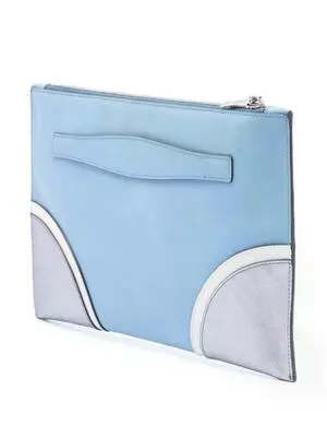 Prada Tricolor Saffiano Leather Clutch Bag