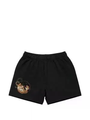 MELT Graphic-print Cotton Shorts - Black