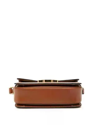 Celine Triomphe Coated Canvas And Calfskin Crossbody Bag - White