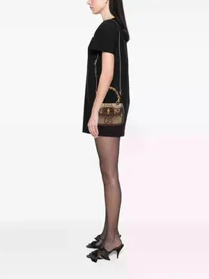 Gucci Small Jumbo Gg Canvas Bamboo 1947 Top Handle Bag - Neutrals