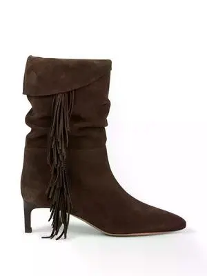 Ba&sh Cardigen Fringed Ankle Boots - Brown