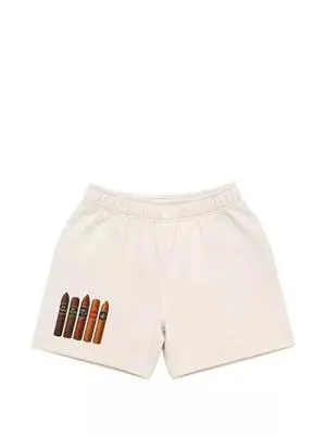 MELT Cigar-print Cotton Shorts - Neutrals