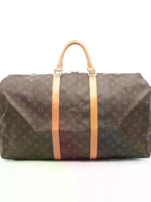 LOUIS VUITTON 2000 55 Keepall Boston Monogram Luggage Bag - Brown