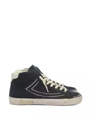 HTC LOS ANGELES Distressed Leather High Top Sneakers