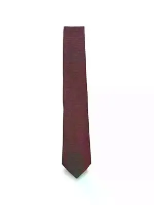Canali Micro-pattern Silk Tie - Red