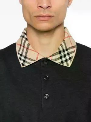 Burberry Check-collar Cotton Polo Shirt