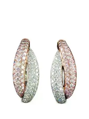 HYT JEWELRY Diamond Hoop Earrings - Silver