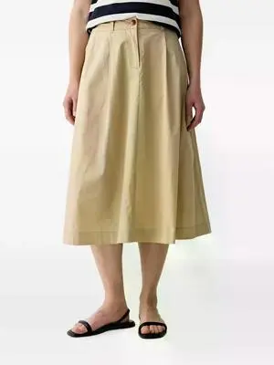 Gant Pleated A-line Midi Skirt - Neutrals