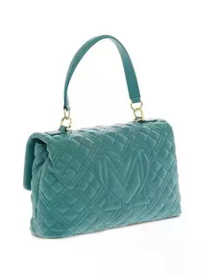 Moschino Quilted Logo Plaque Small Bag - Green